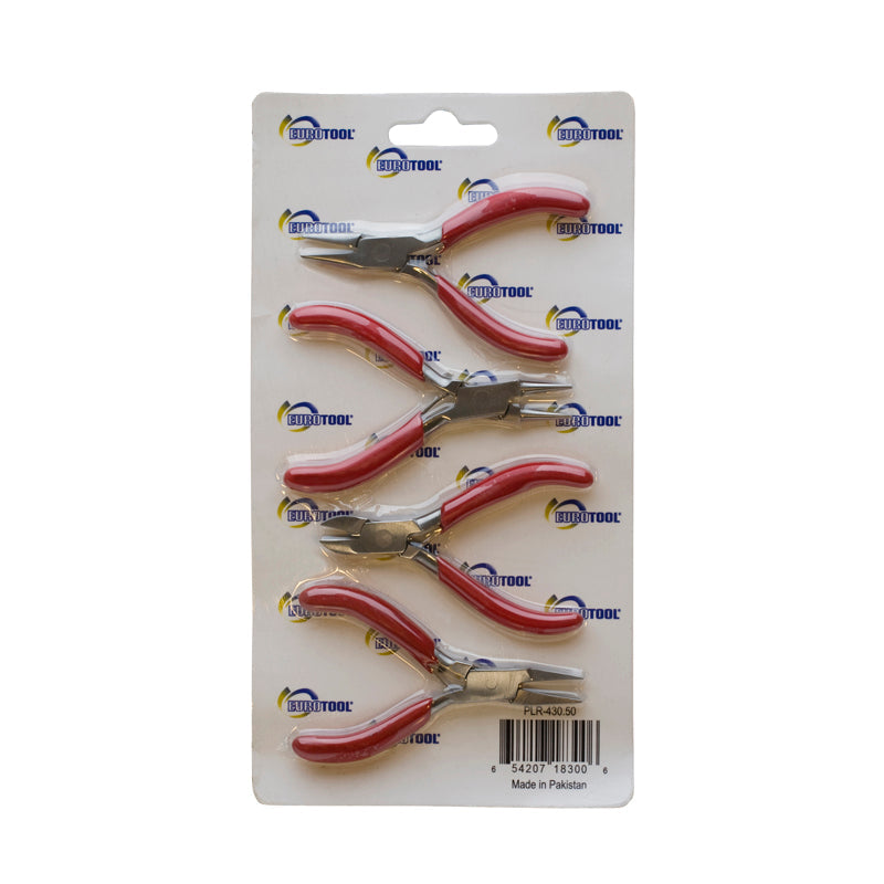 4 Pc Mini Plier Set With Side Cutter — Myron Toback Inc.