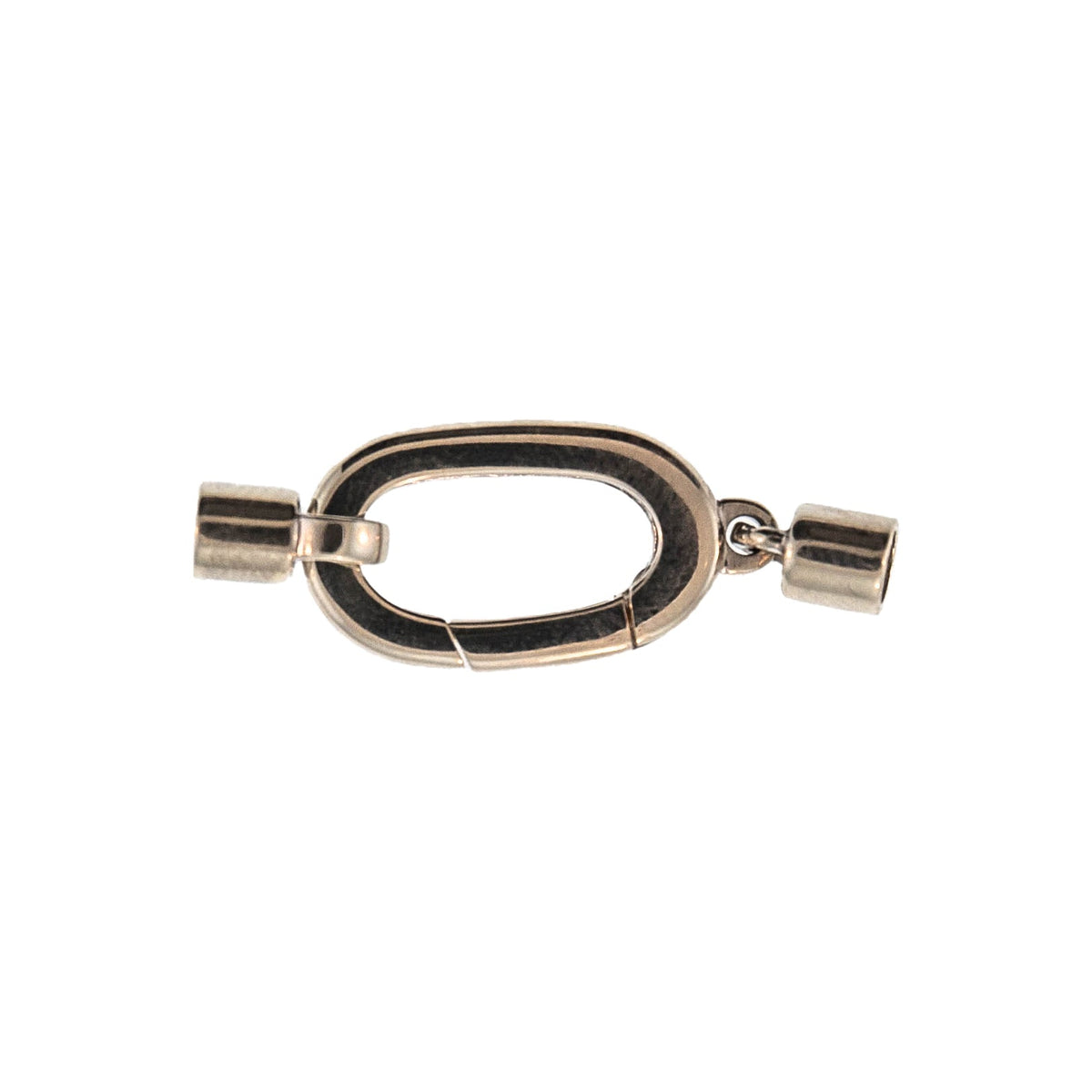 Sterling Silver 19MM Push Clasp with End Caps — Myron Toback Inc.