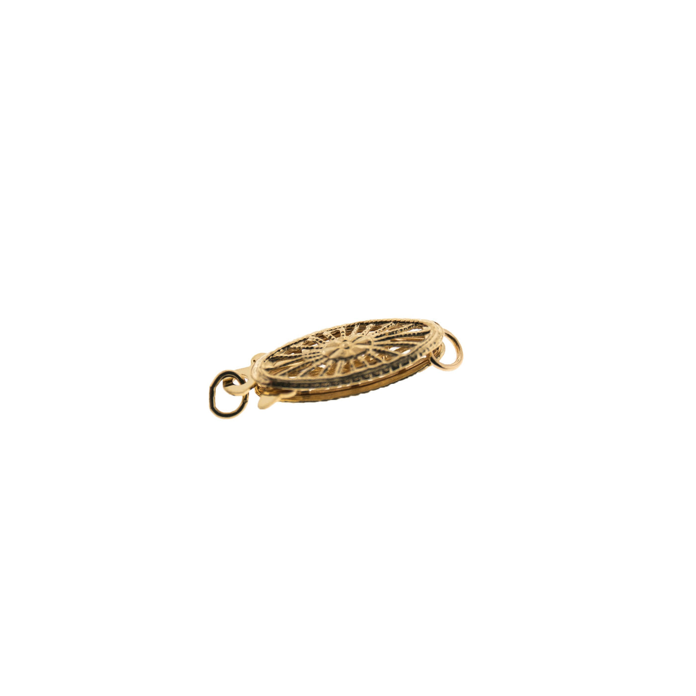 14K Yellow Large Filigree Fish Hook Clasp — Myron Toback Inc.