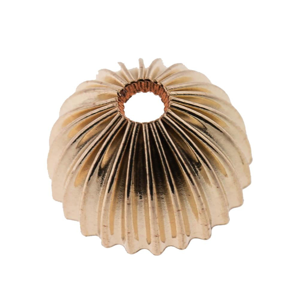 14/20 Yellow Gold-Filled Corrugated End Cap — Myron Toback Inc.