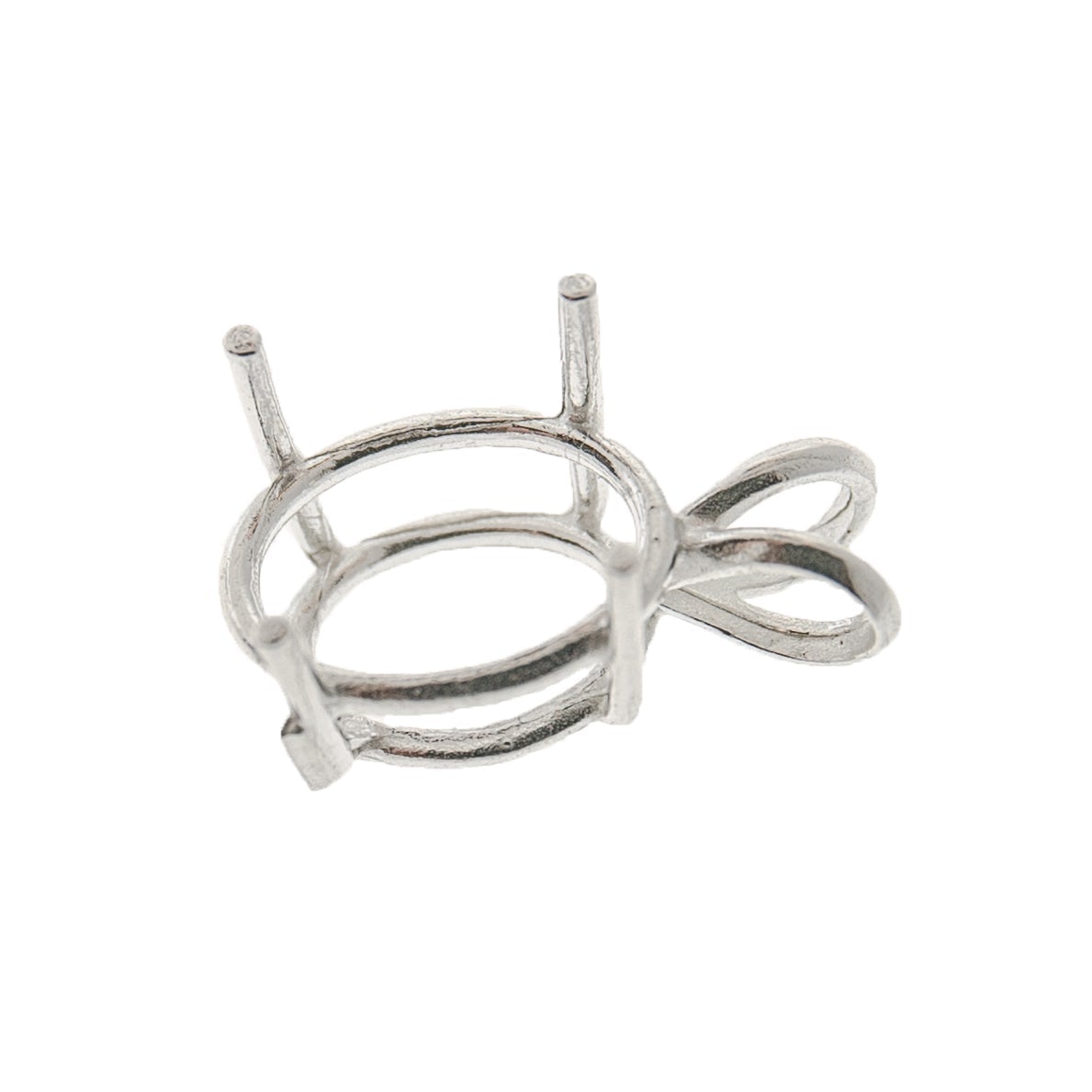 Sterling Silver 4 Prong Oval Pendant — Myron Toback Inc.